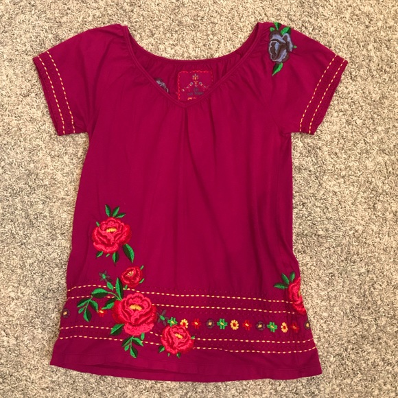 Johnny Was | Tops | Johnny Was Embroidered Tee | Poshmark